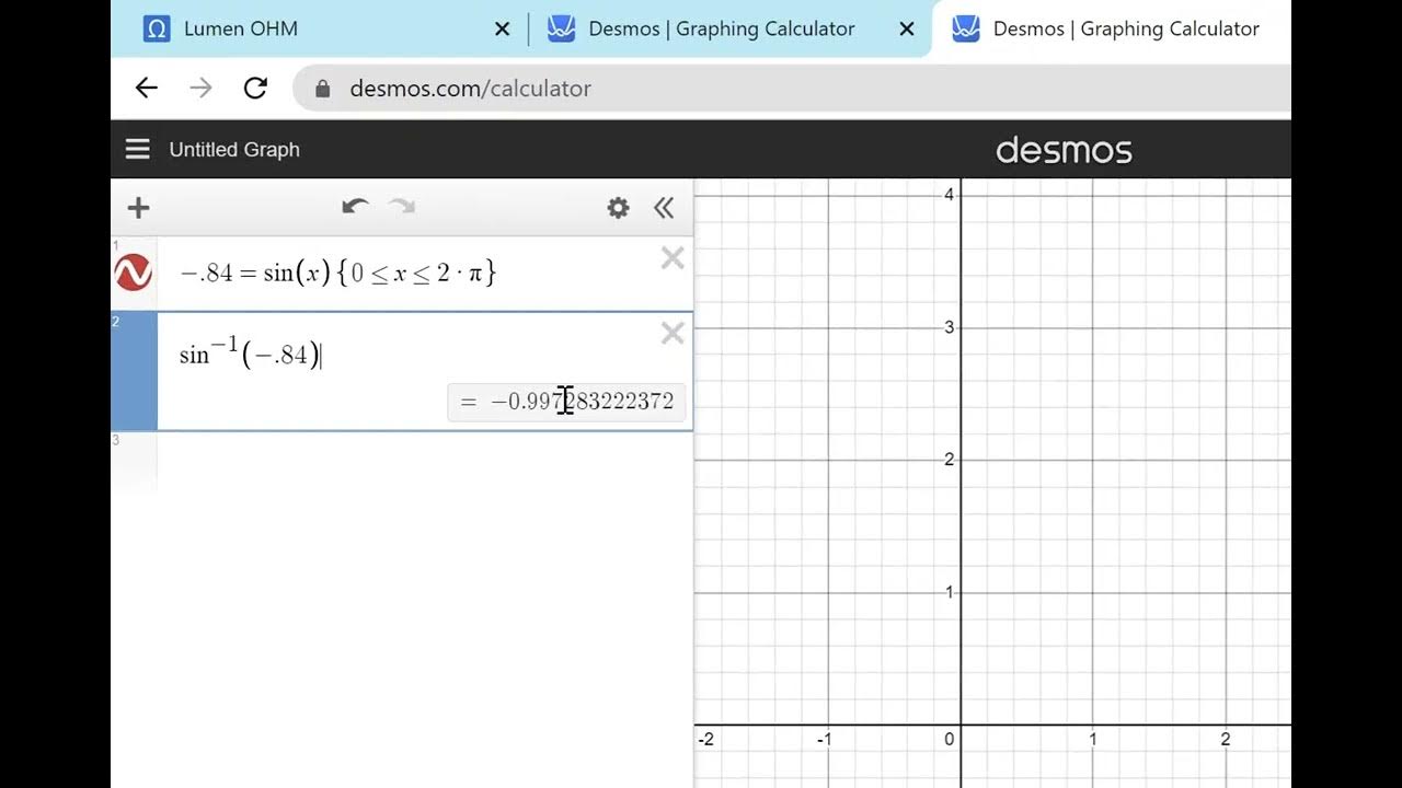 section 1 2 desmos solve trig equations using 2 methods - YouTube