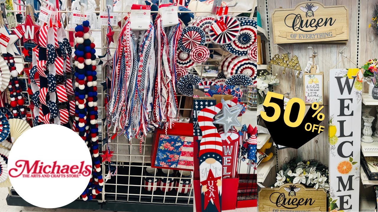 😍NEW MICHAELS SHOP WITH ME! 🍓 2022 ~ NEW RED, WHITE & BLUE FINDS AN 50% ...