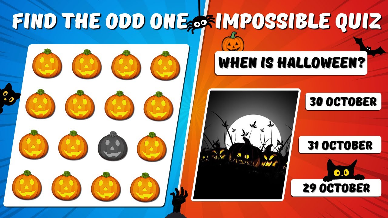 Can You Pass This Impossible HALLOWEEN Challenge? Find The Odd One ...