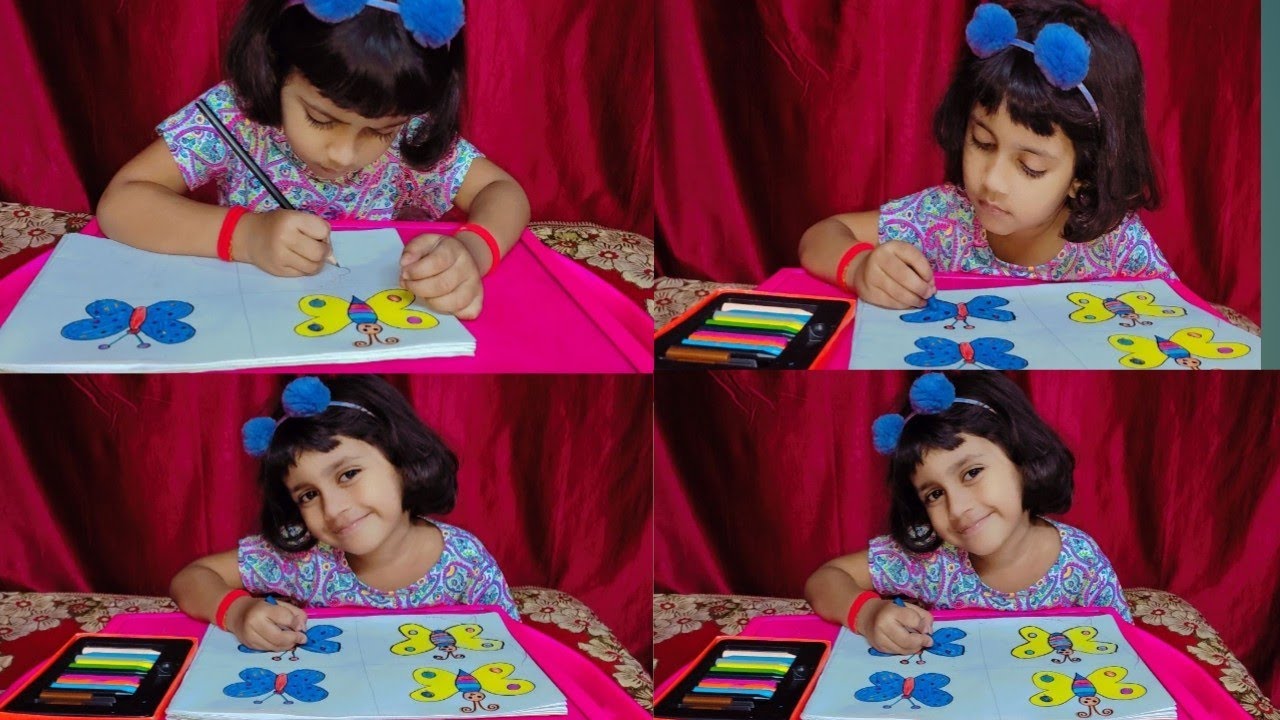 Butterfly Drowning And Painting | Butterfy Drowing With Colour |How to ...