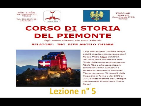 CORSO STORIA DEL PIEMONTE 5° LEZIONE. - YouTube
