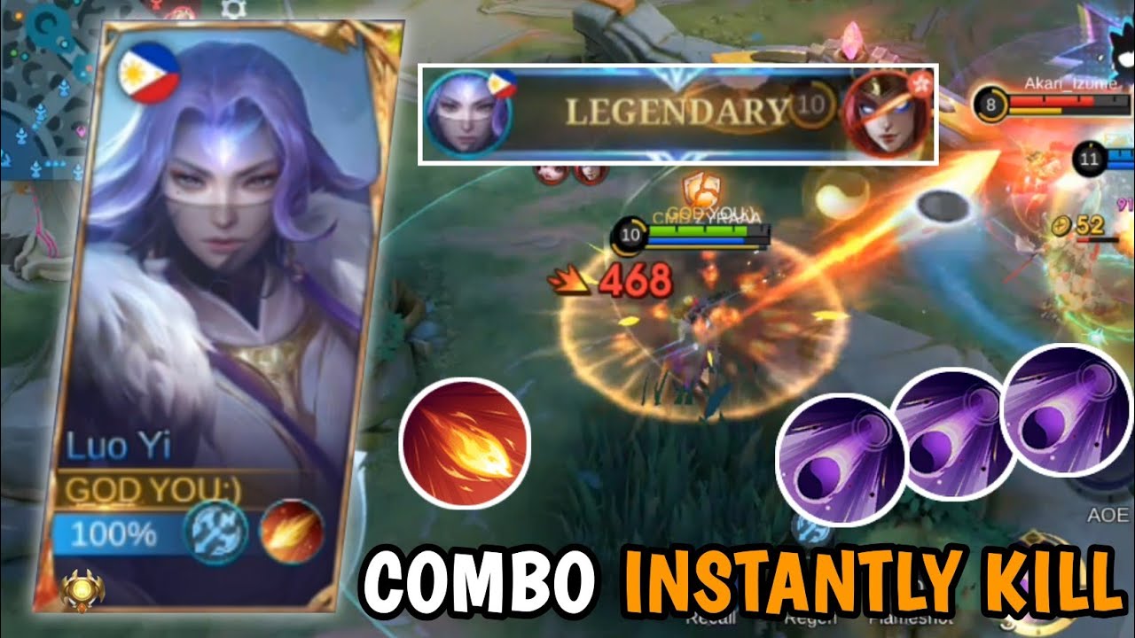 LUO YI COMBO KILL INSTANTLY GAMEPLAY | Top Global Luo yi Build MLBB ...