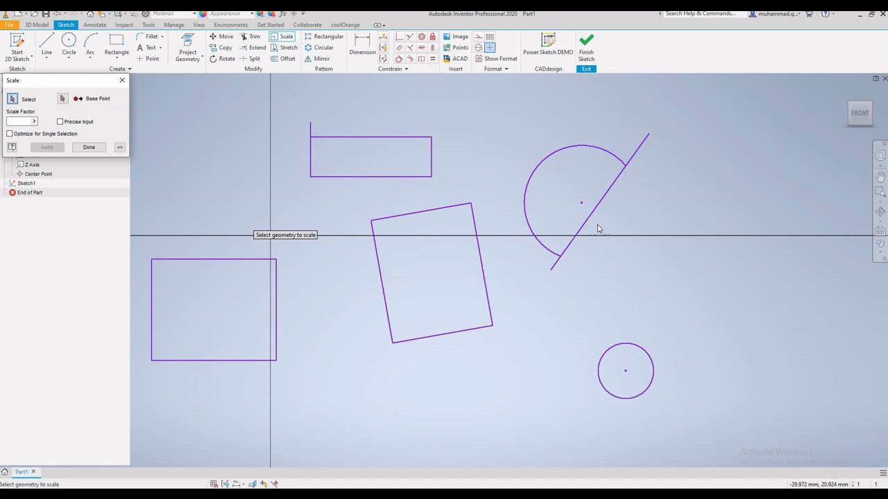 Tutorial 7 Move Copy Rotate Trim Extend Split Scale Stretch