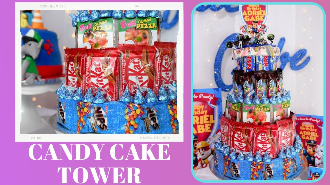 HOW TO MAKE A NO-BAKE CANDY CAKE / DIY CANDY CAKE TOWER - YouTube