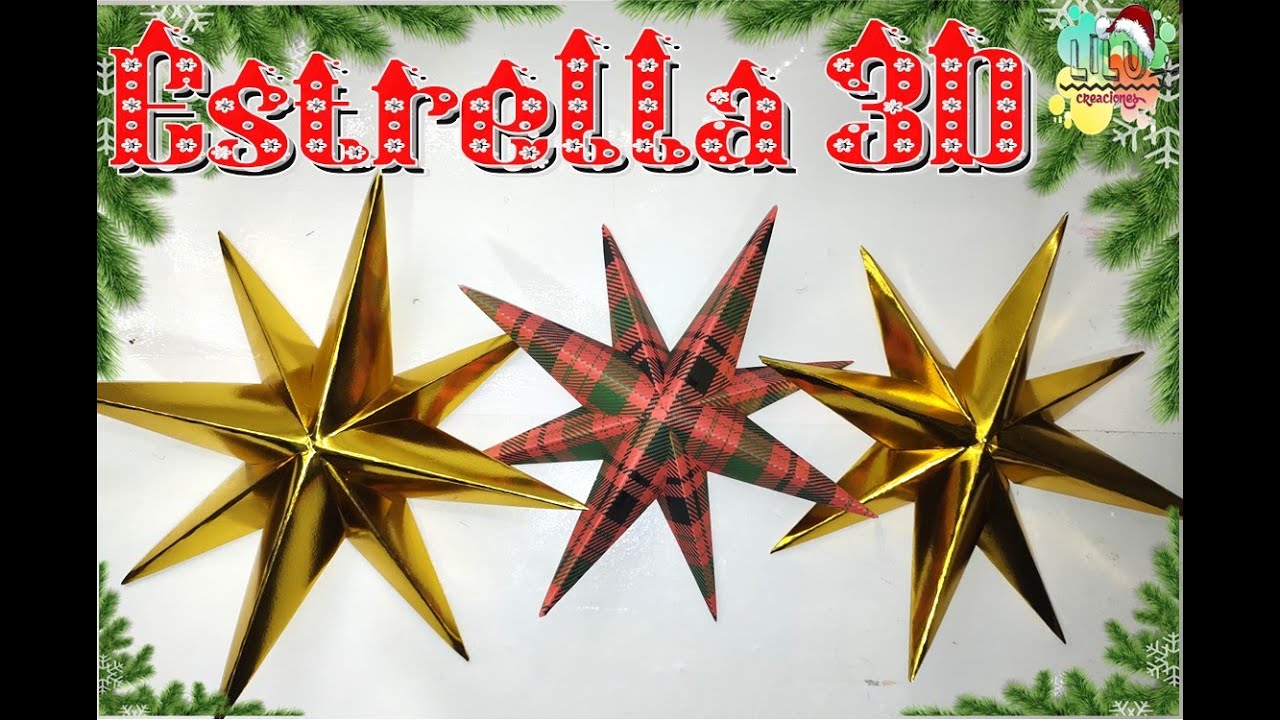 Estrella 3D de cartulina / Decoracion navideña - YouTube