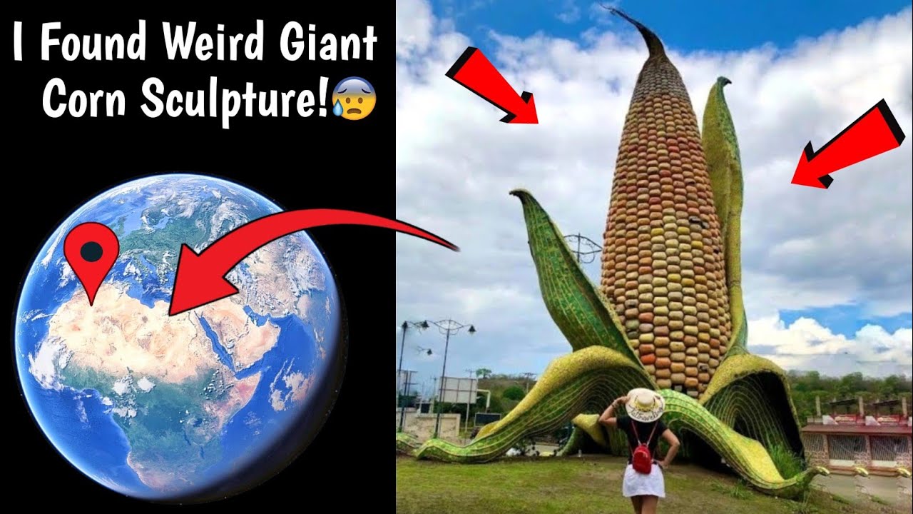 🤯 I Found Weird Giant Corn 🌽 Sculpture Spotted On Google Earth and ...