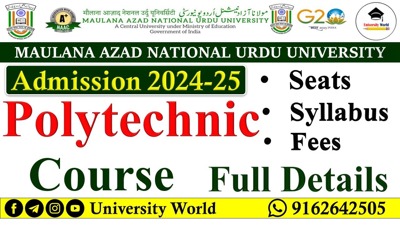 Manuu Polytechnic Seats, Syllabus, Fee, Hostel | Admission 2024-25 ...