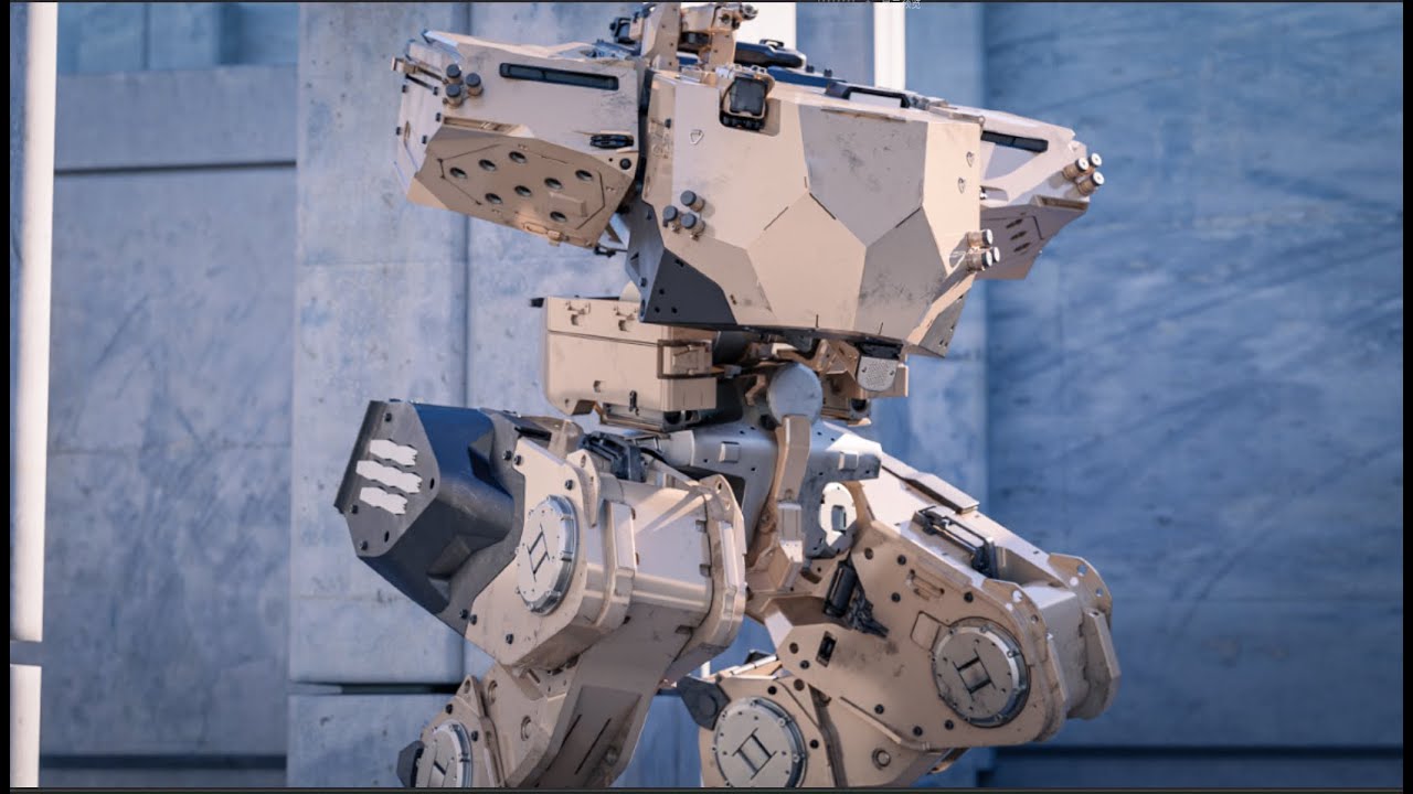 [blender hardsurface]Biped robot modelling time lapse - YouTube