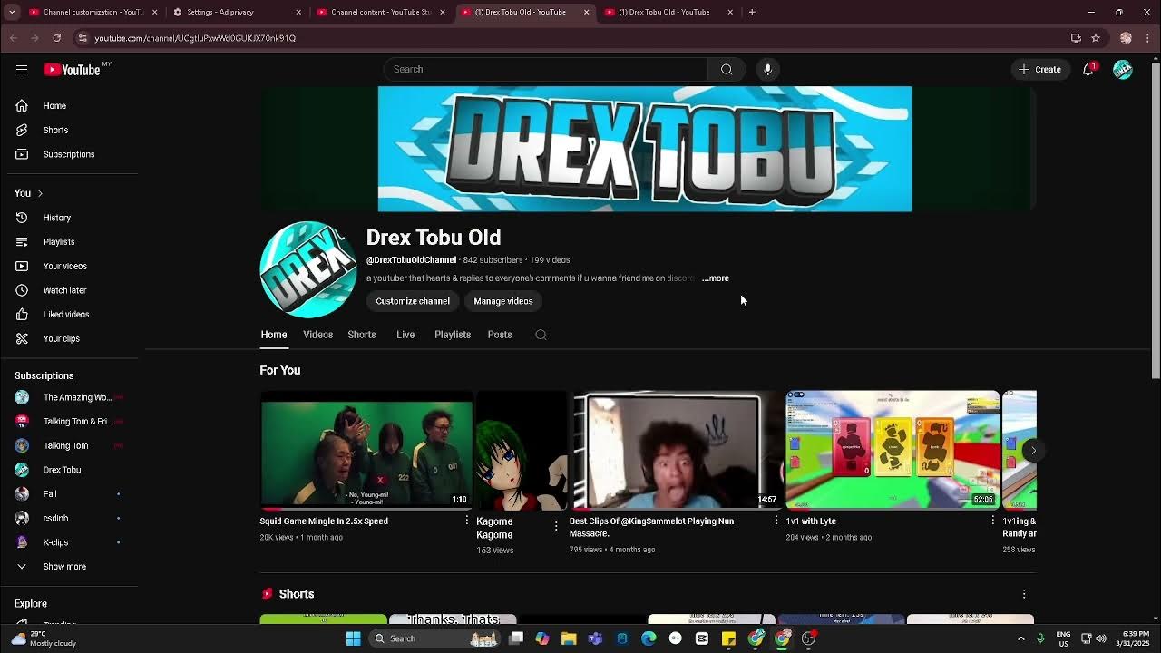Im changing my youtube account @drex - YouTube