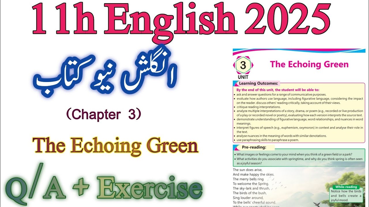 11th Class English New Book 2025 | 11th class english unit 3|The ...