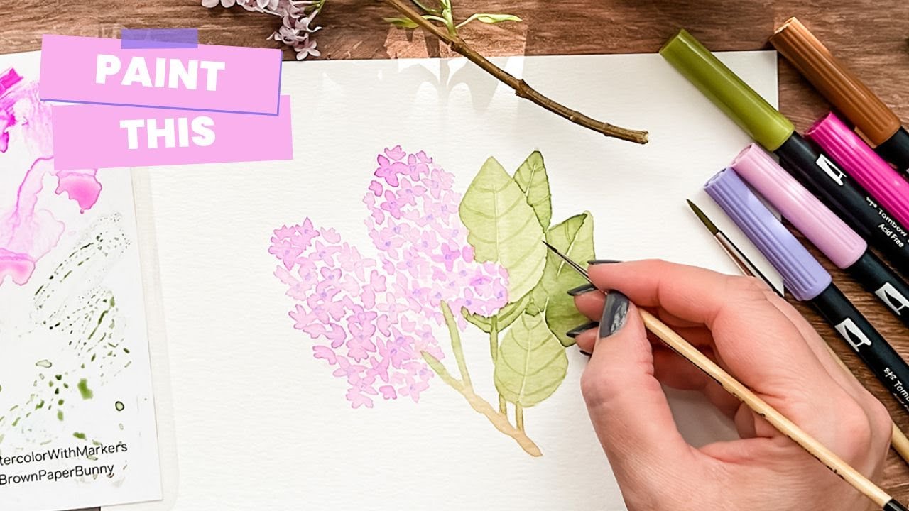 How to Paint Florals with Markers - YouTube