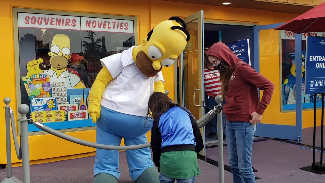 meeting Homer simpson in Springfield USA at Universal studios Hollywood ...