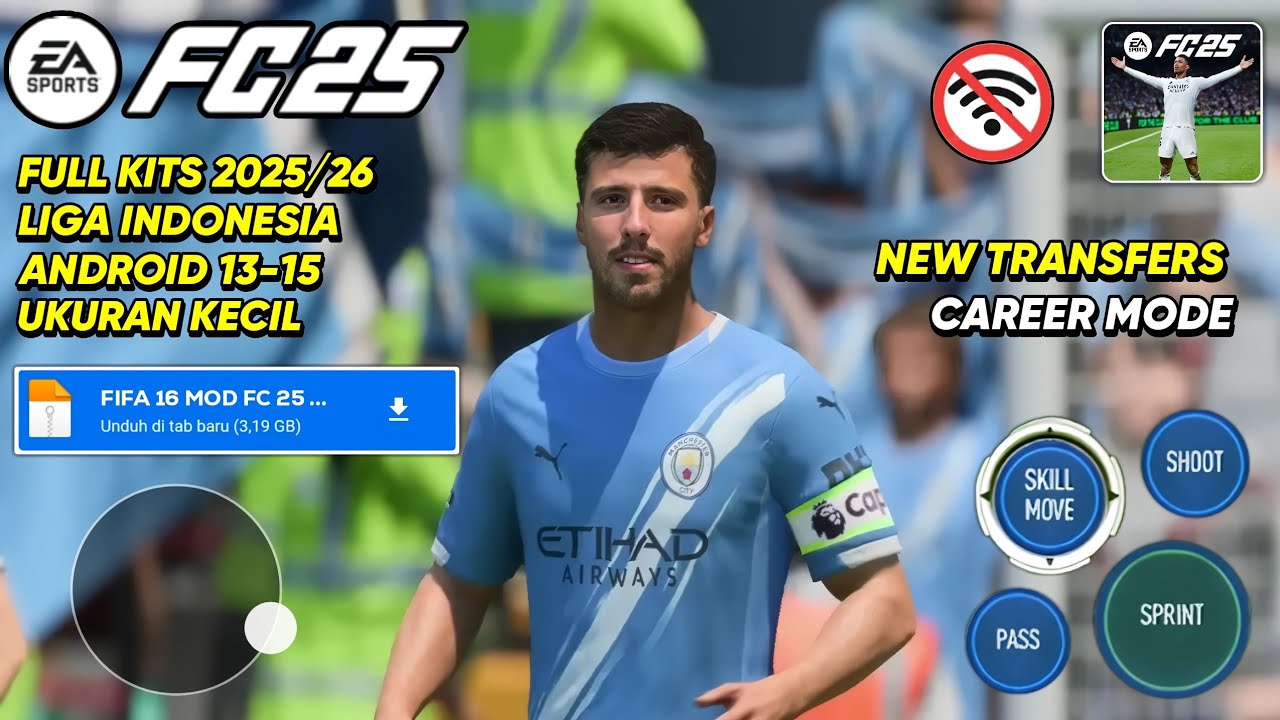 TERBARU ! FIFA 16 MOD EA FC 25 ANDROID OFFLINE 2025 CAREER MODE, HD ...