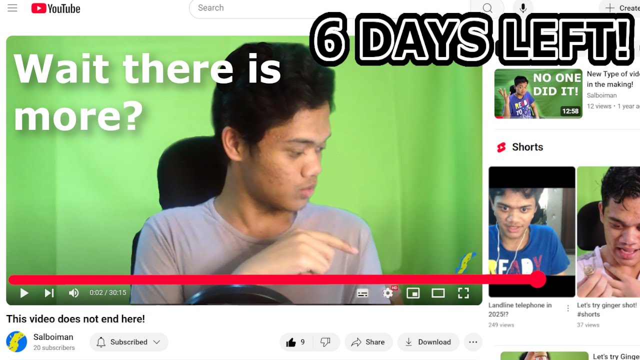 This video is actually 9 minute long! (Zero days left) - YouTube