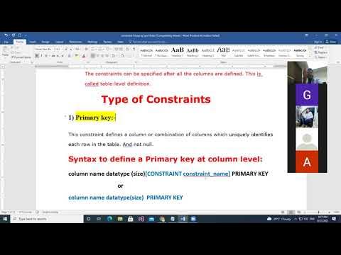 Integrity Constraints column level & table level - YouTube