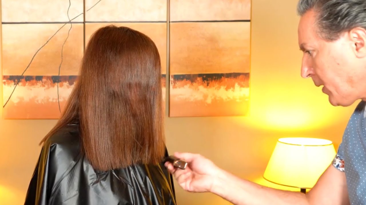 Layers for medium hair : Do haircut with Tai-Chi technique - YouTube