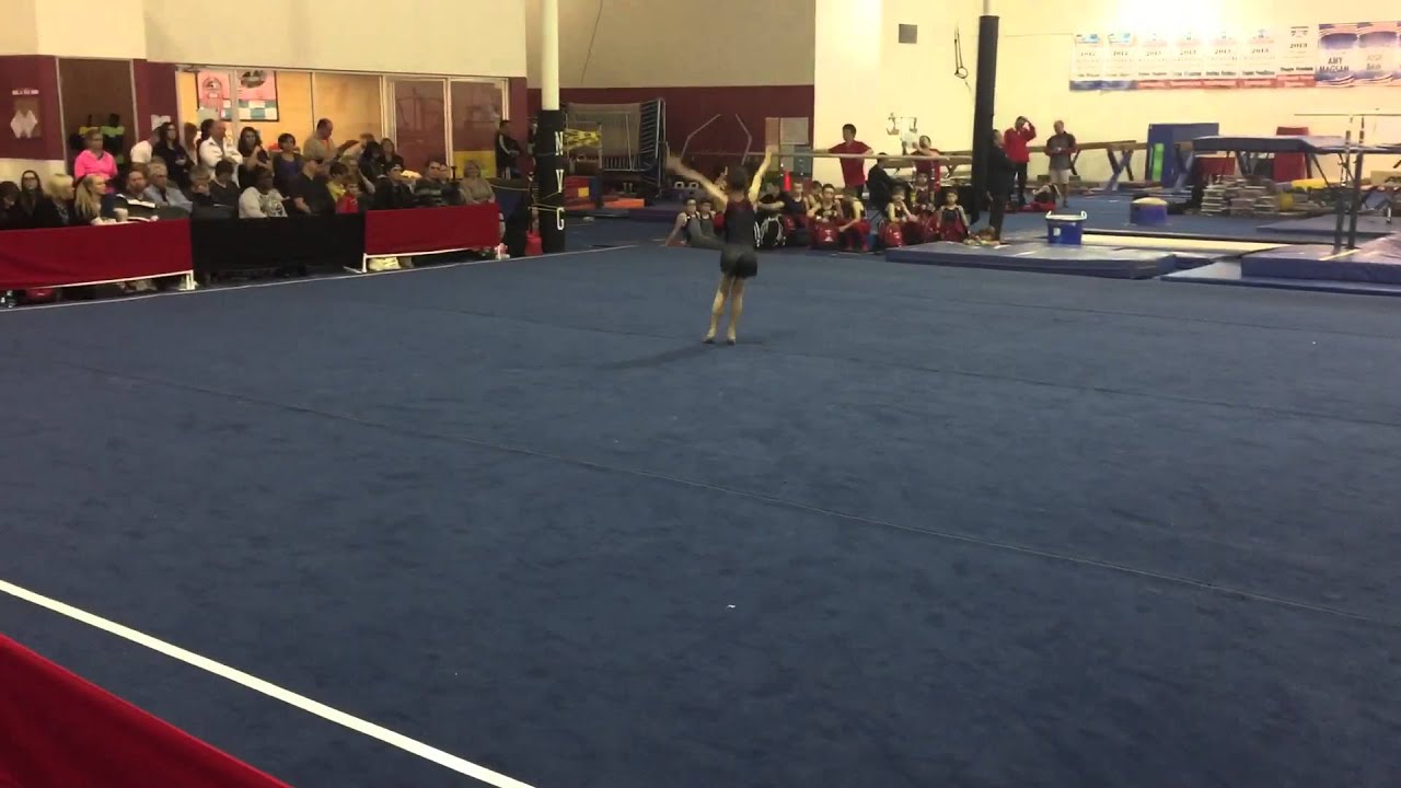 Abraham competing at the North Valley Gymnastics meet in January 2016 ...