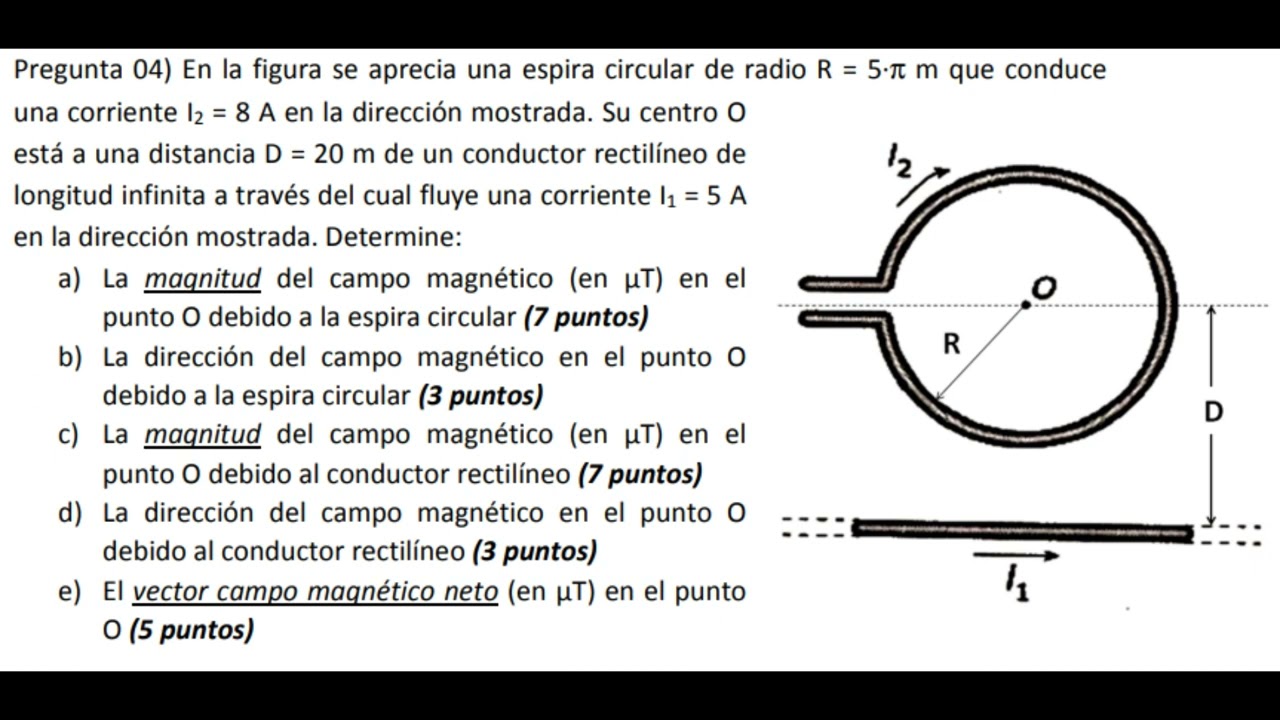 En la figura se aprecia una espira circular de radio R = 5·π m que ...