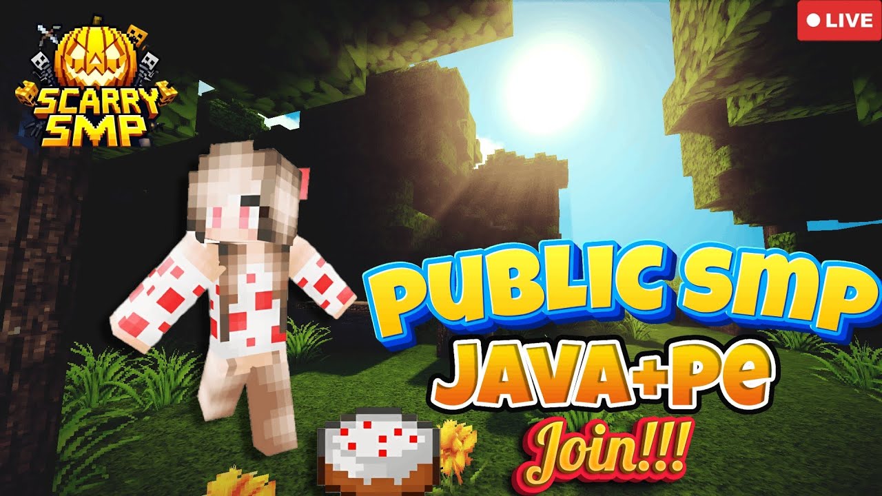 Minecraft SMP LIVE || PUBLIC SMP 24/7 JAVA + BEDROCK || PLAYING IN ...