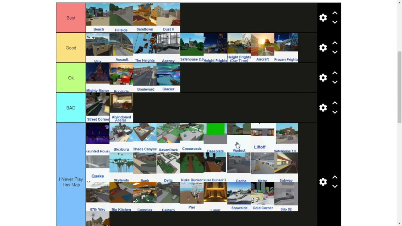 rating all the maps in arsenal - YouTube