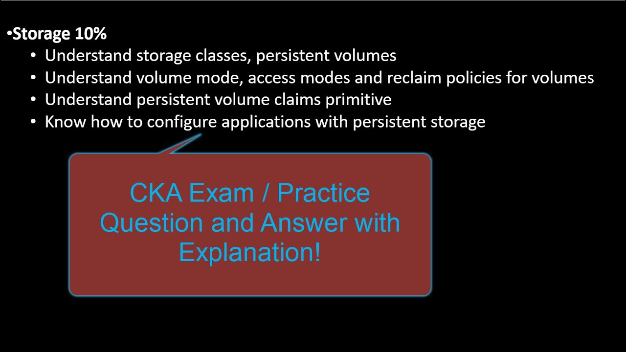 CKA Exam || Storage question in CKA - YouTube