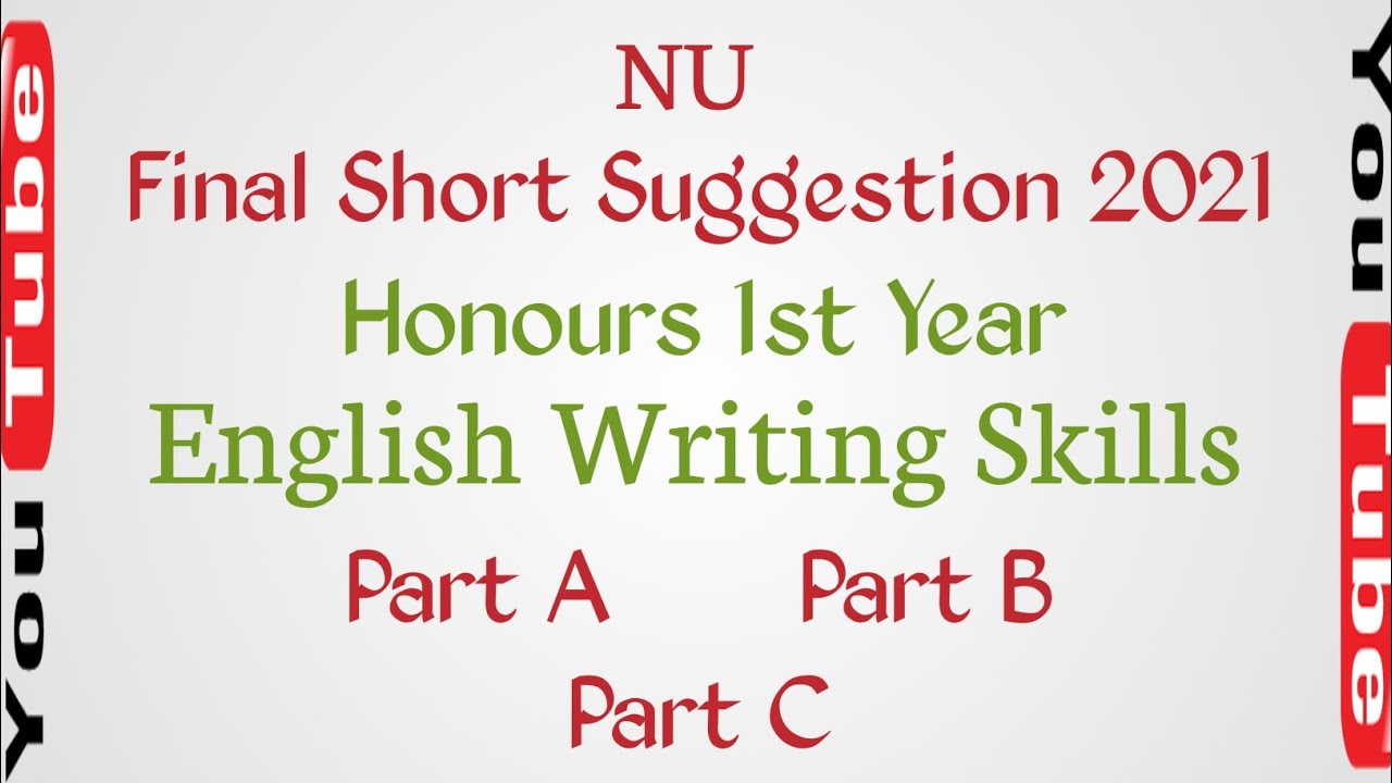 English Writing Skills Final Suggestion 2021. Honours 1st Year ...