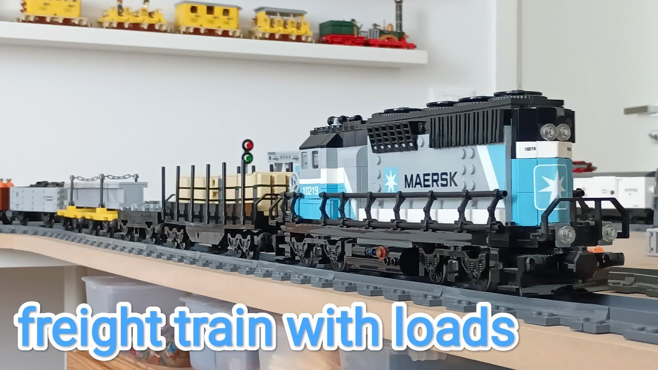 freight train with loads (all removable) - YouTube