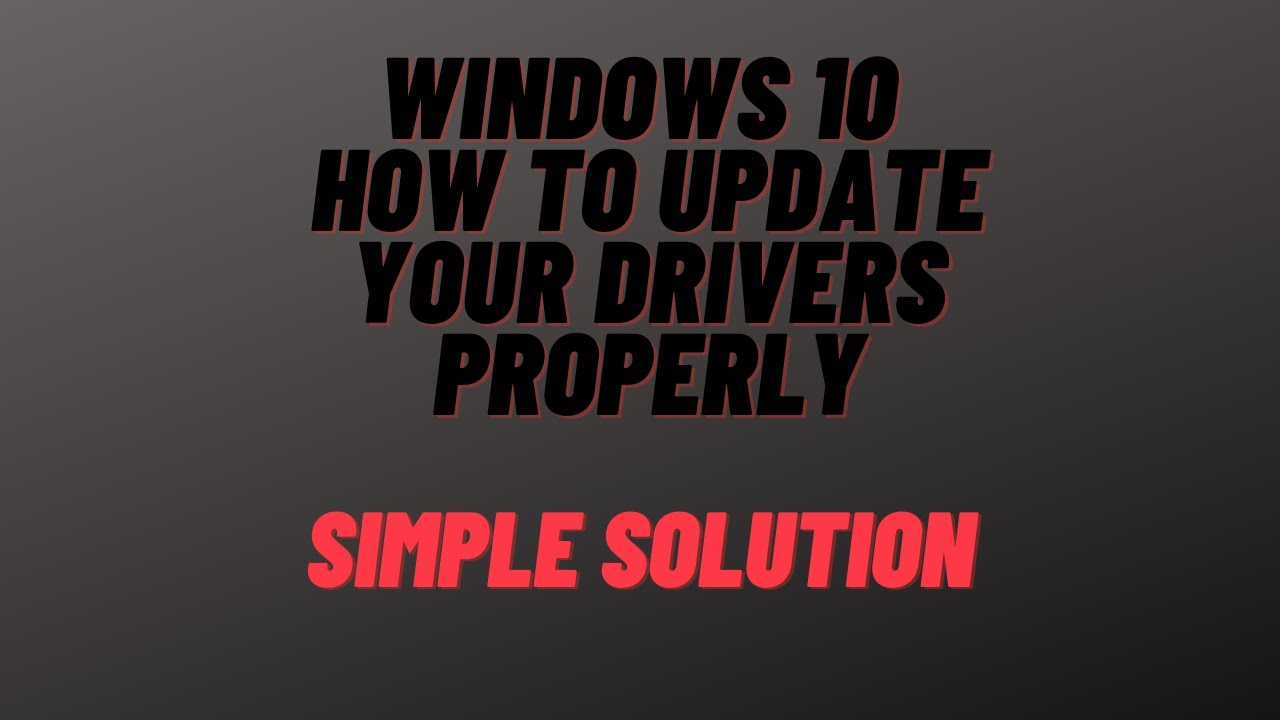 HOW TO Update your drivers (Graphics, Chipset...) properly on Windows ...