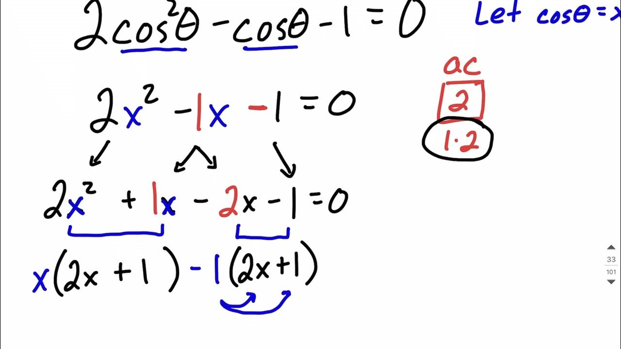Solve a trig equation by using a double-angle formula - YouTube