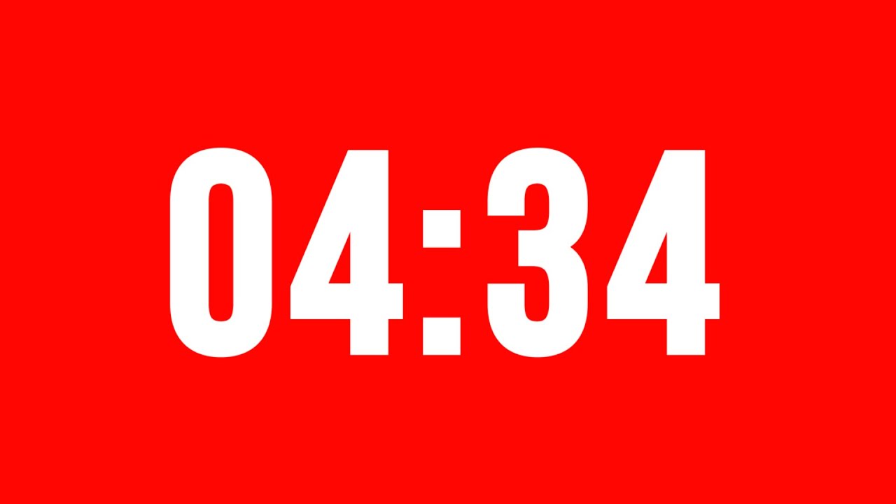 4 Minute 34 Second Timer With Alarm Without Music - YouTube