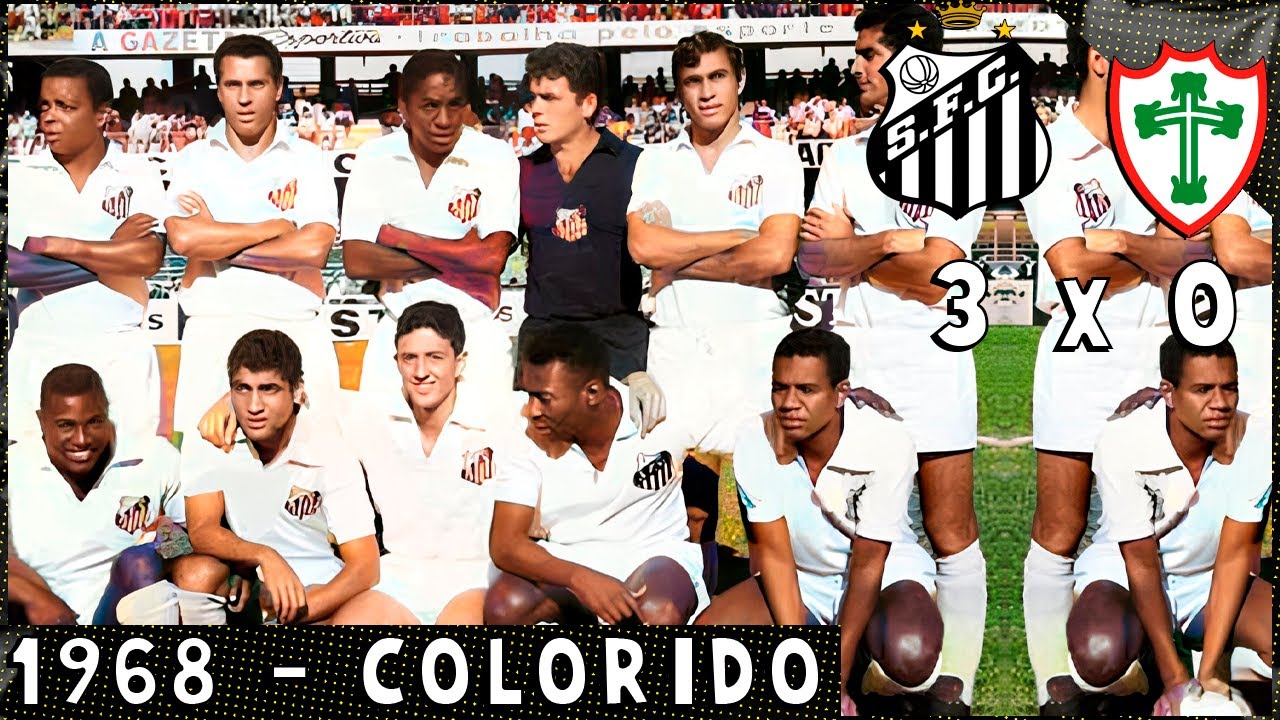 Santos 3 x 0 Portuguesa - Campeonato Paulista 1968 - Colorido - YouTube