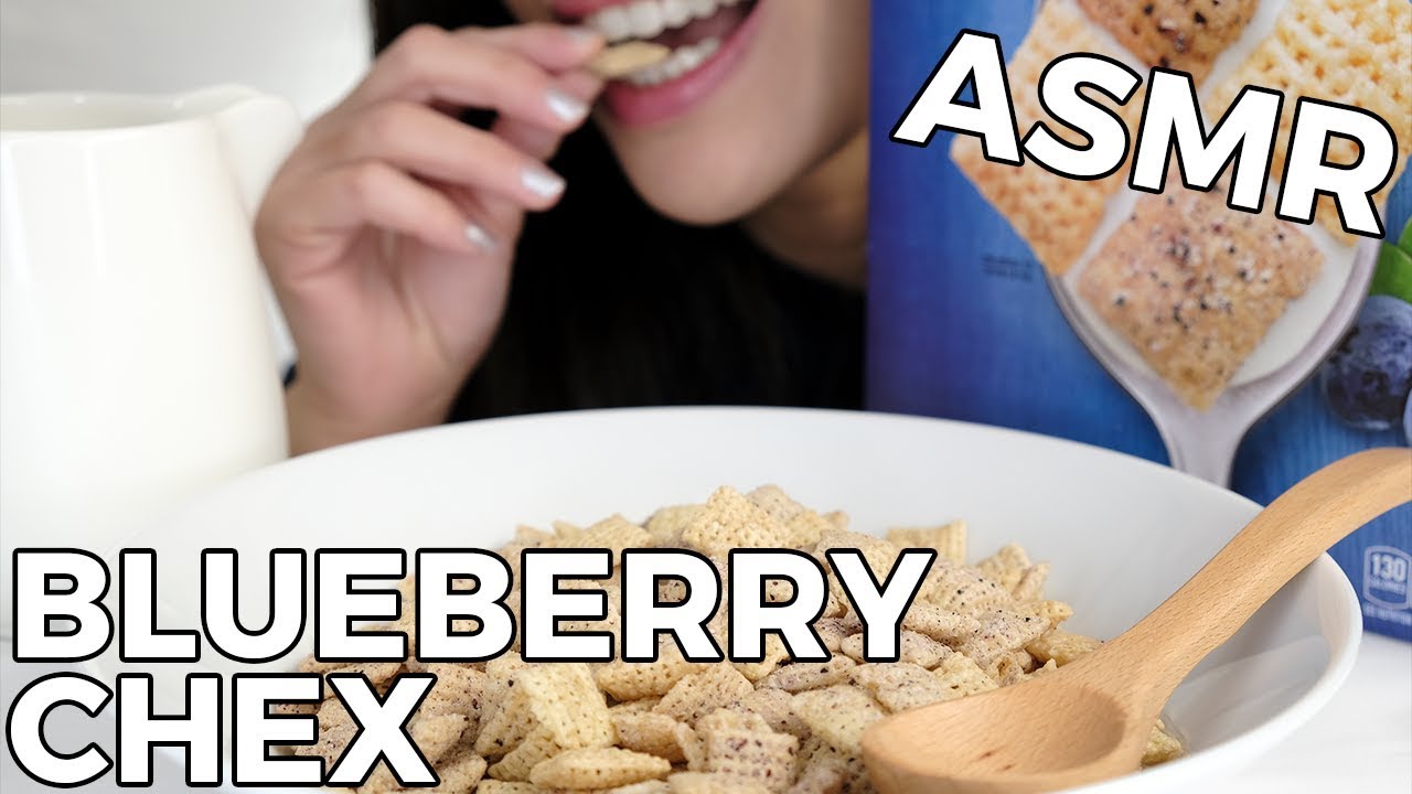 ASMR Eating CEREAL BLUEBERRY CHEX Crunchy Sounds *No Talking* - YouTube