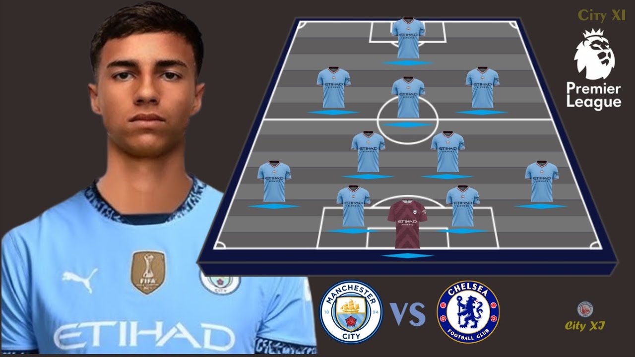 🚨 VITOR REIS DEBUT VS CHELSEA 🔥 MAN CITY POTENTIAL LINEUP (4231 ...