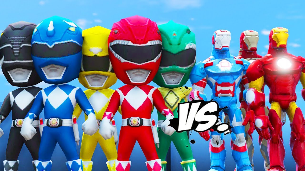 CHIBI POWER RANGERS VS IRON MAN DISNEY INFINITY ARMY - YouTube