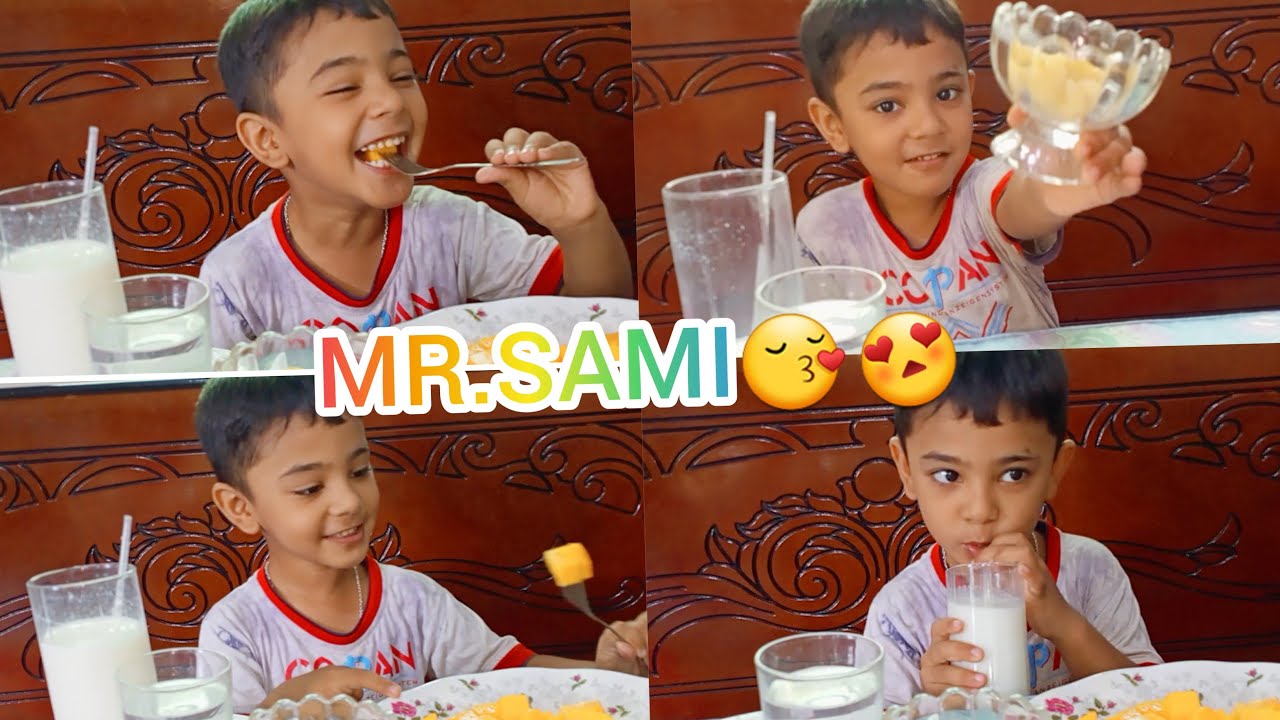 MR . SAMI আজকে খাবে ছানার সন্দেশ , আম , দুধ | Eating Show | MR . SAMI ...