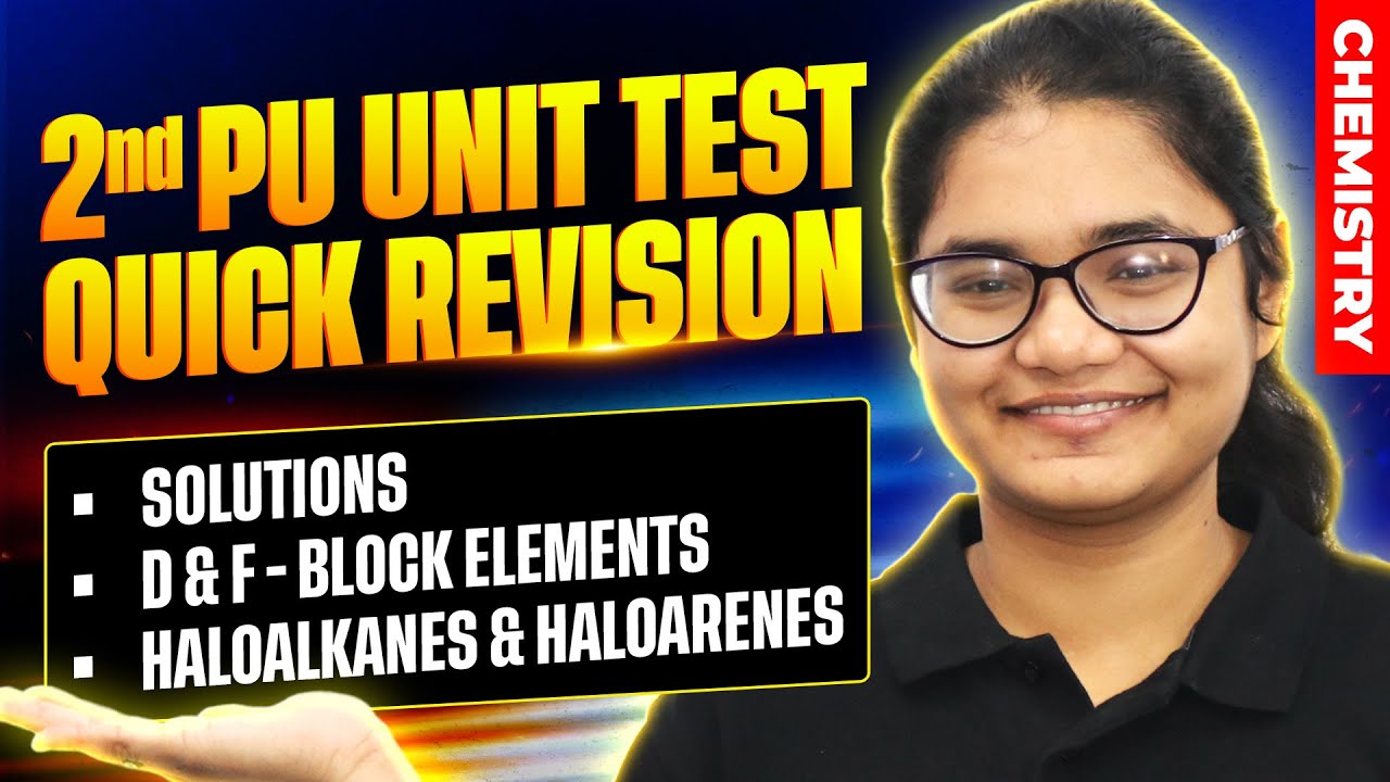 2nd PUC Unit Test Chapters Quick Revision ⚡| 2nd PUC Chemistry - YouTube