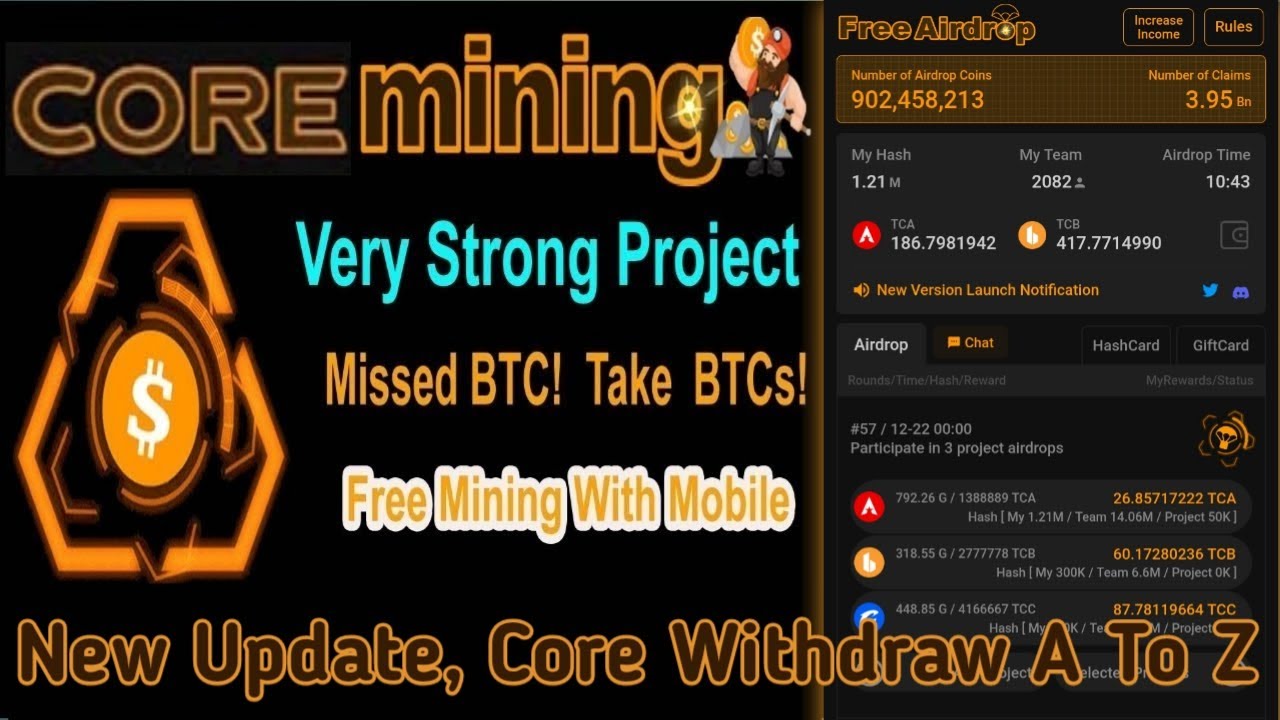 Core Mining App New Update | How To Participate Test Coin Airdrop ...