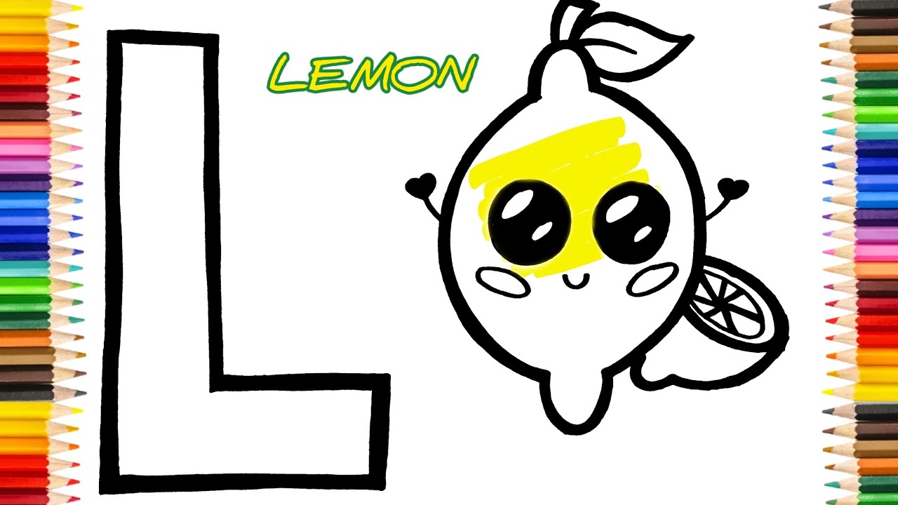 Kids ABC learning Draw and Colour with ART N PLAY!! Letter L for Lemon ...