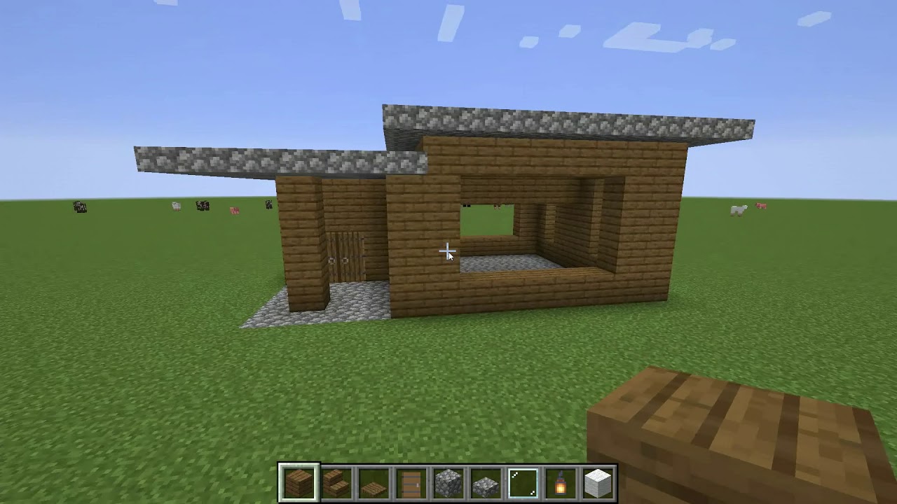 Modern Spruce House | Minecraft - Starter Build Tutorial - YouTube