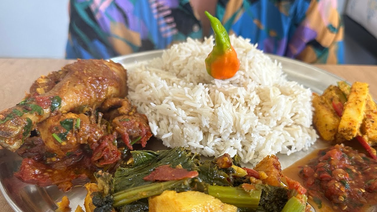 Nepali Thakali Khana Mukbang | Cooking & Eating | Mulako Achar | Kalo ...
