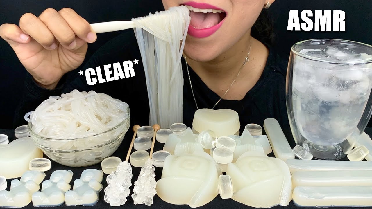 ASMR CLEAR FOOD 투명음식 색깔먹방 먹방 | LaniEats ASMR - YouTube