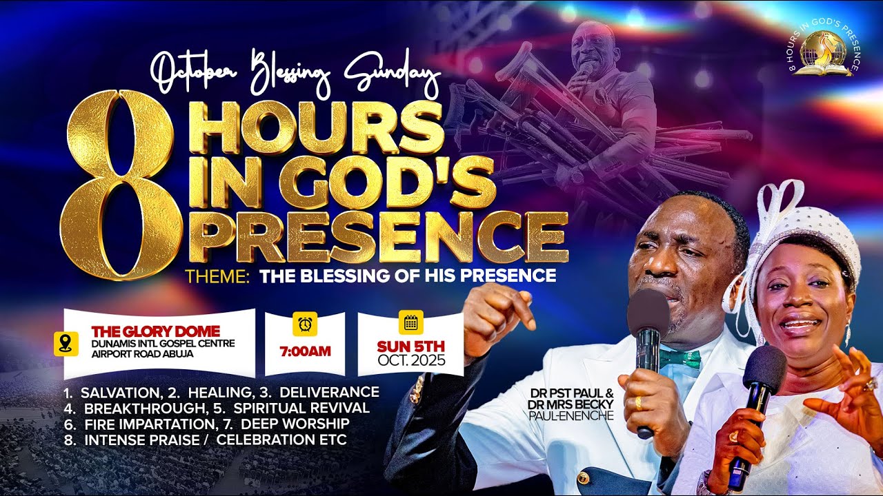 THE BLESSING OF HIS PRESENCE|OCTOBER2025BLESSING SUNDAY SERVICE|8 HOURS ...