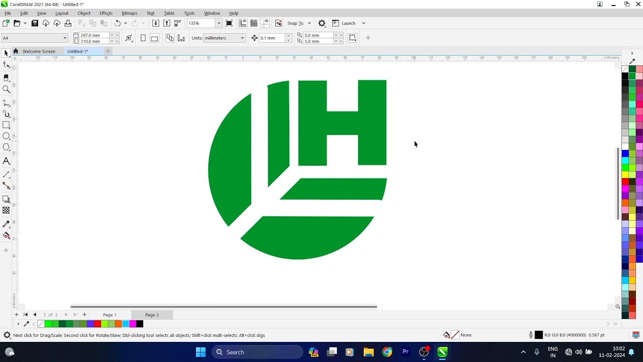 Hindustan Lever Logo Design in Coreldraw - Leaf Logo Coreldraw Logo ...