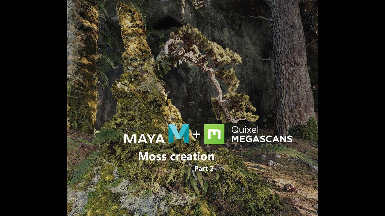 Maya + Megascans: Moss creation (part 2: creating the moss patches ...