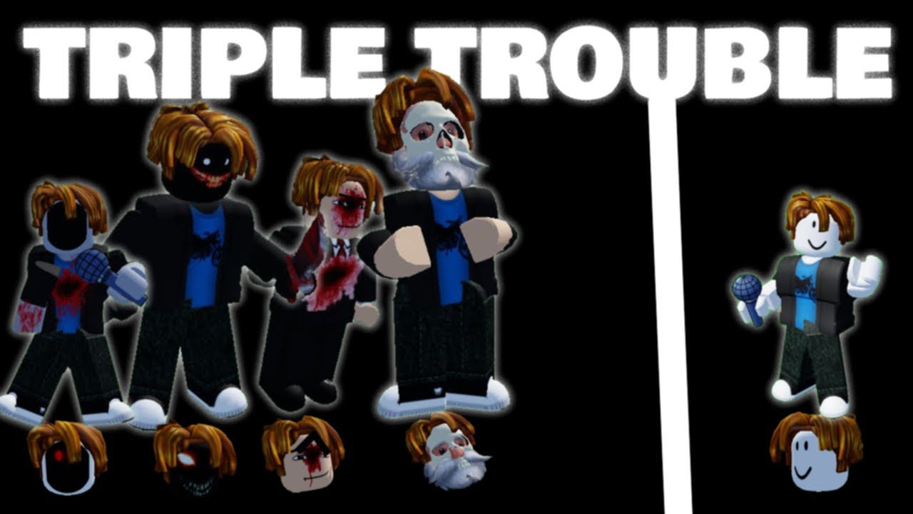 Triple Trouble but Reskined to the Roblox Bacon Gang (Epilepsy Warning ...