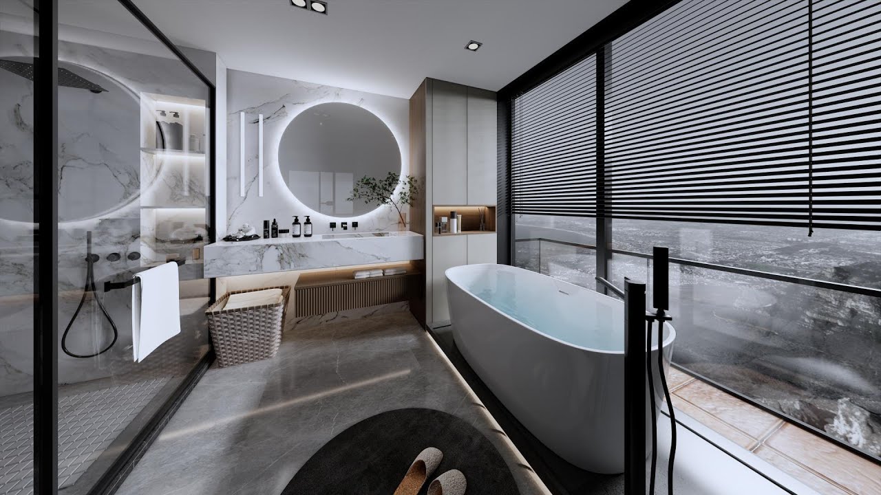 Sketchup Enscape 3.0 bathroom space rendering detailed tutorial, you ...