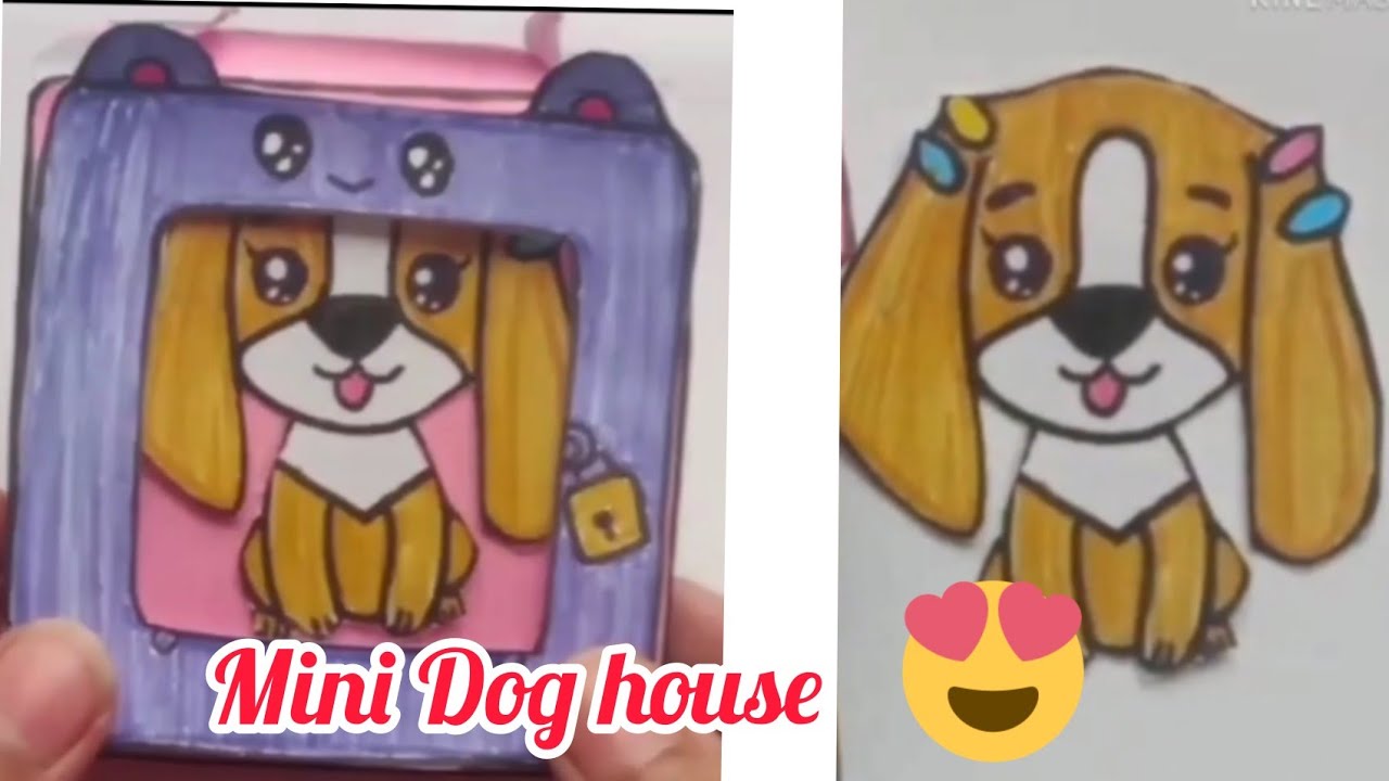 Kate made reaction of me paper mini dog house - YouTube