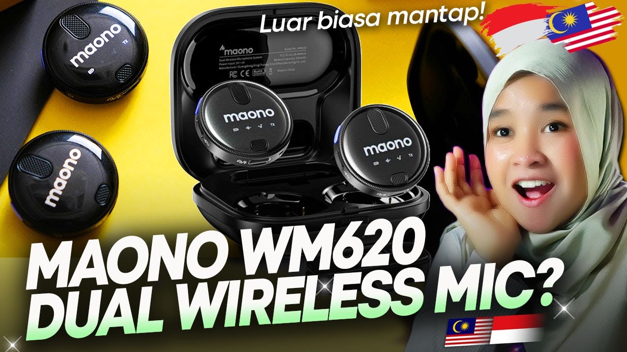 🇮🇩 MAONO WM620 WIRELESS MICROPHONE FEATURES, SETUP, AND MIC TEST ...