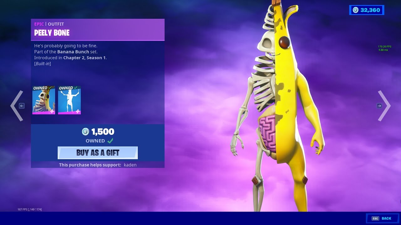 Fortnite peely bone skin review ( should you buy it) - YouTube