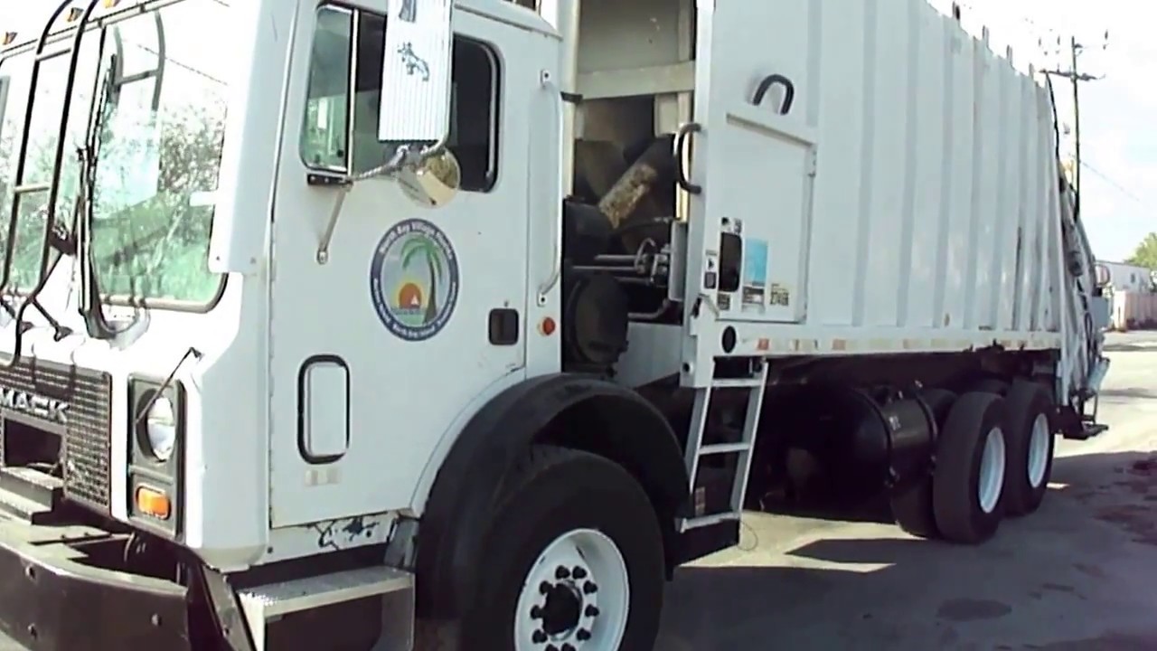 2003 Mack MR688S Leach Rear Loader Garbage Truck - YouTube